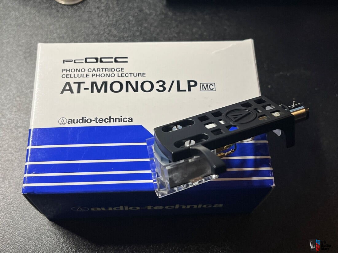 Audio-Technica AT-Mono 3/LP MC Cartridge in Box w/ AT headshell ...