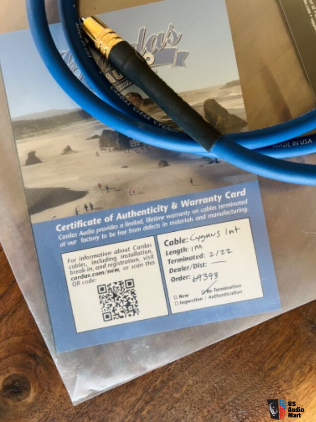 Cardas Cygnus RCA 1M with authenticity and warranty card Photo #4406719 ...