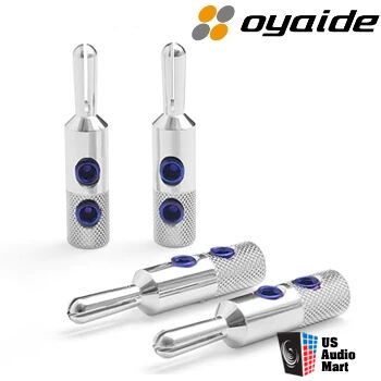 Oyaide SRBN Silver/Rodium Banana Plugs (8) Photo #4441260 - US Audio Mart