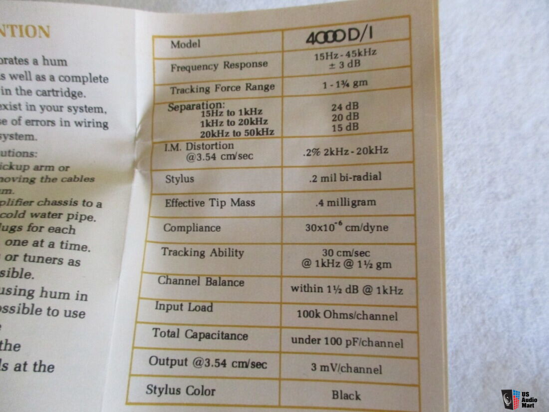 Empire 4000D I cartridge new,never used with original stylus Photo ...