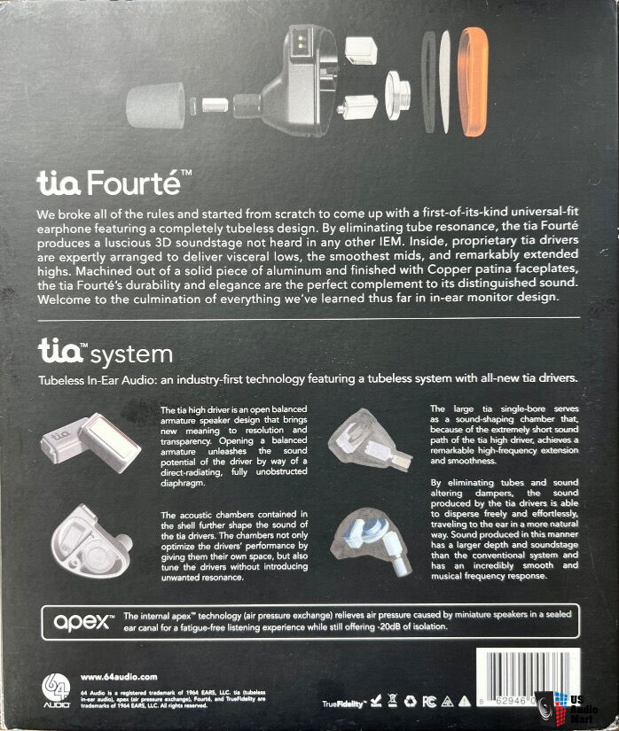 64 Audio Tia Fourté with upgraded Leonidas II cable Photo #4470148 - US ...