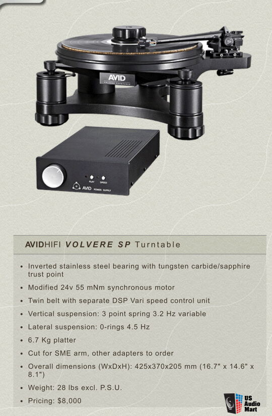 Avid Volvere SP with Acoustic Signature TA-1000 Neo Tonearm Photo ...