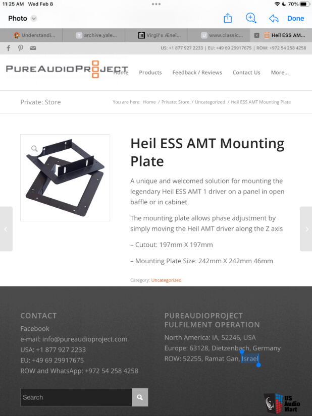 HEIL air motion transformer (AMT) crossovers & mounting baffles Photo ...