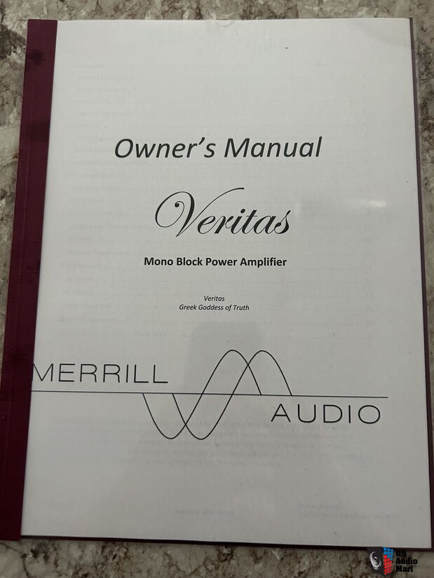 Merrill Audio "Veritas" Monoblocks Photo #4475930 - US Audio Mart