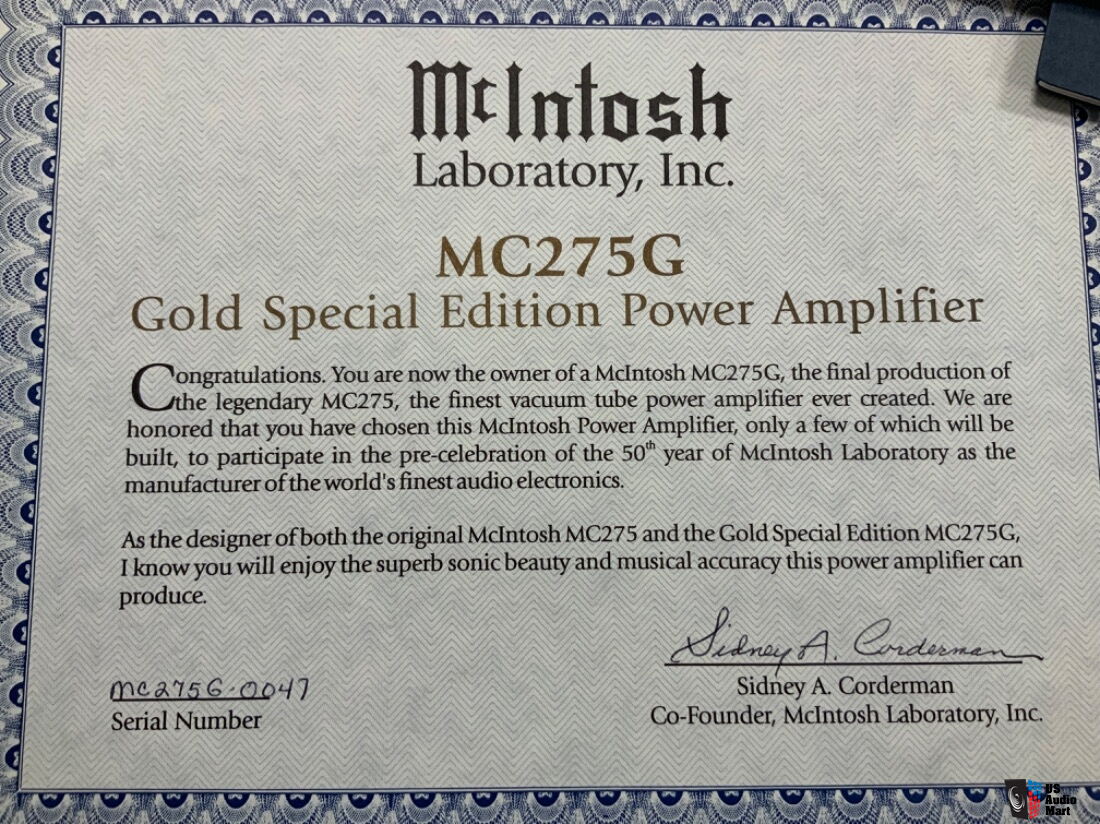 McIntosh MC275G RARE GOLD ONLY 70 in the world! Photo #4480132 - US ...