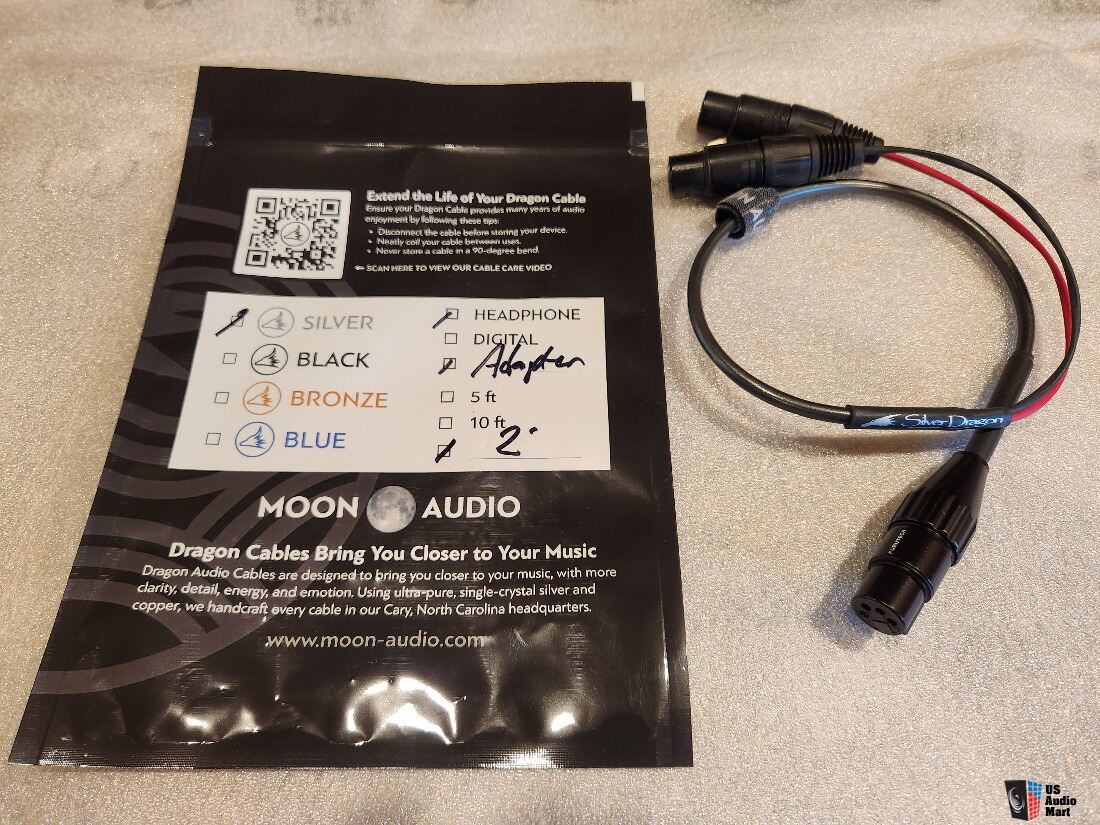 Moon Audio Silver Dragon 2' Headphone Adapter Cable (3 pin XLRs to 4 ...