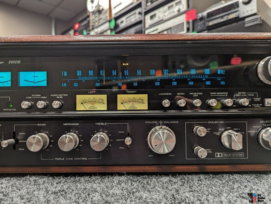 Sansui 990DB Stereo Receiver Rare Blackface version of the 9090DB ...