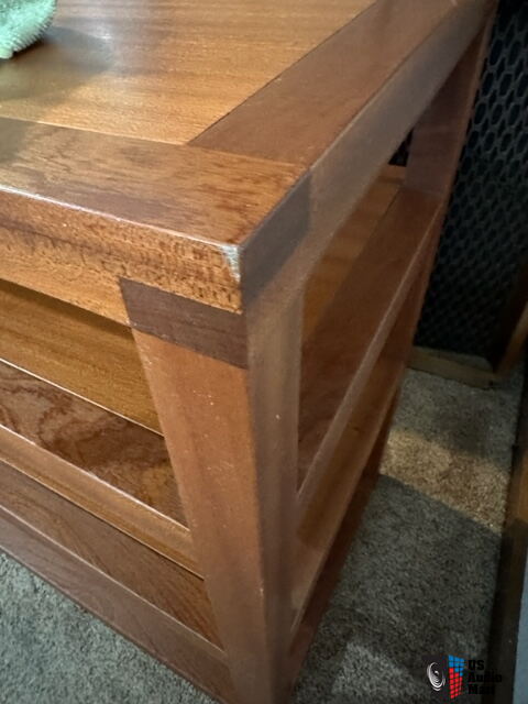 Box Audio Furniture D4S Sapele wood 4 shelf equipment rack, double wide ...