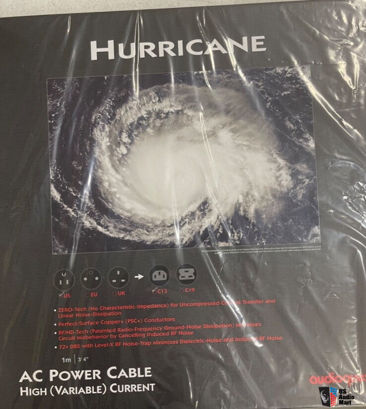 AudioQuest Hurricane High-Current Power Cable Dealer Ad - US Audio Mart
