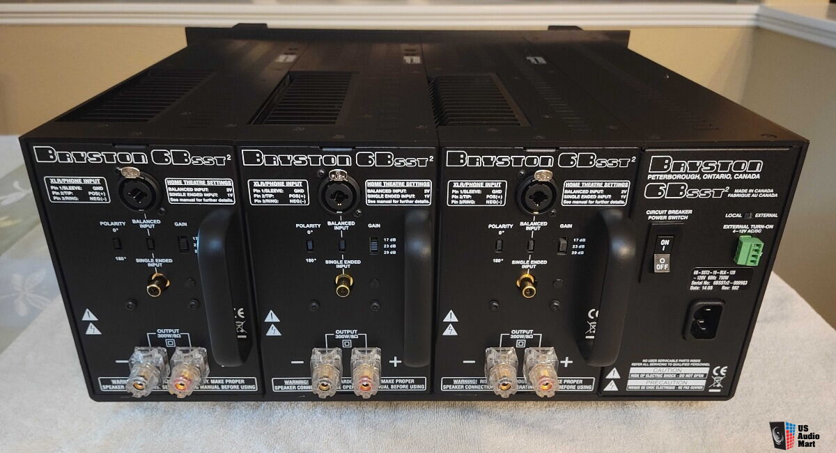 Bryston 6B SST2 Amplifier 19" Black - Front Handles With Blue LEDs) - 3 ...