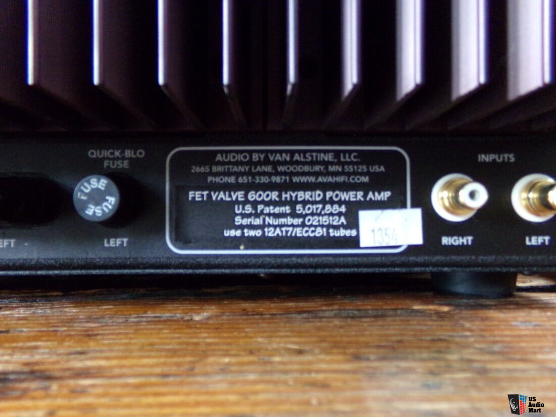 Audio by Van Alstine AVA Fet Valve 600R Hybrid Power Amplifier 300 ...