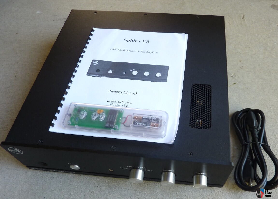 Rogue Audio Sphinx V3 stereo amplifier, hybrid tube amp w/ remote ...