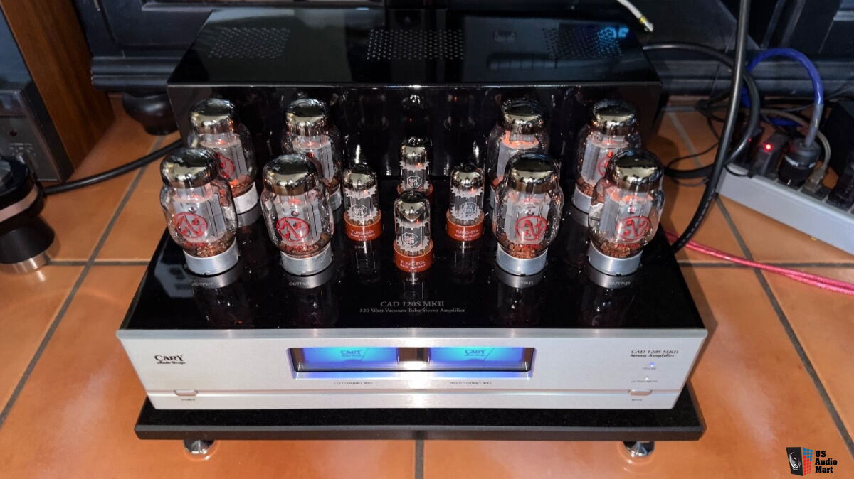 Cary Audio CAD-120S Mk.II Tube Amplifier w/custom acrylic tube cover ...