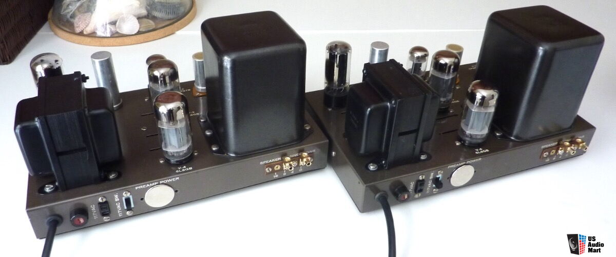Pair restored Eico HF22 tube amplifiers, monoblocks 6L6 US ...