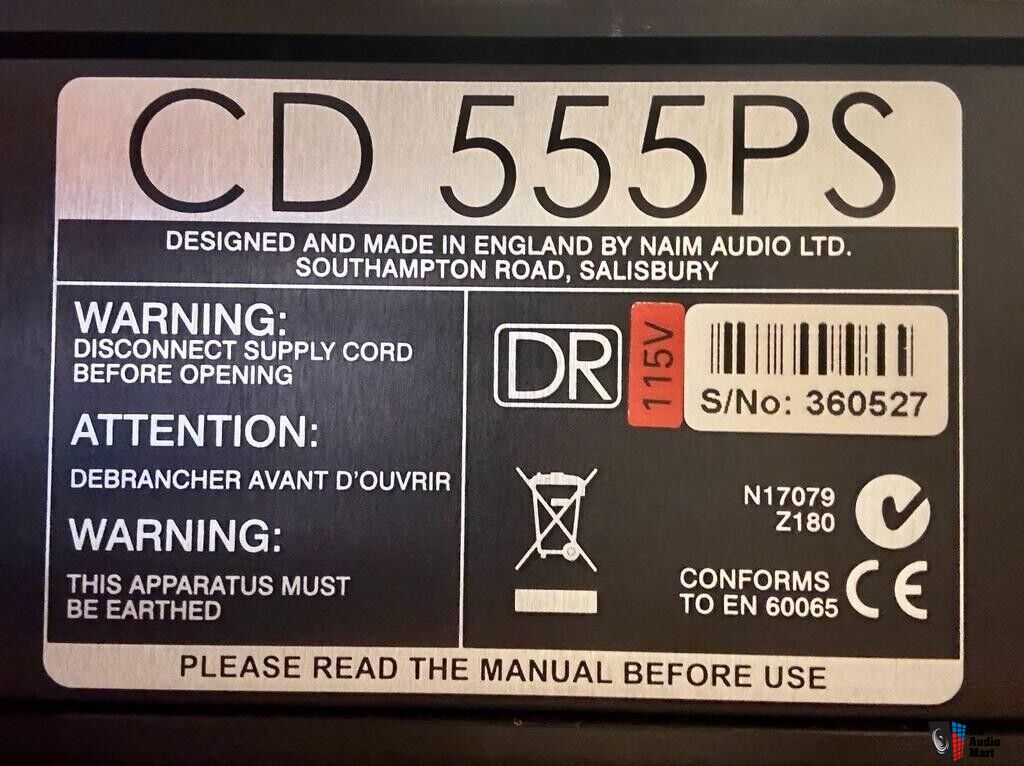 Naim Audio CD Player CD 555 + Naim Audio Power Supply CD 555PS DR Photo ...