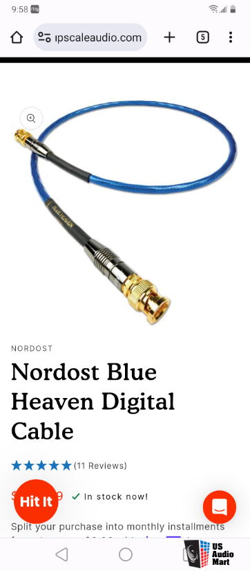 Nordost Digital LIEF Blue Heaven 1m BNC with BNC to RCA Adapter Photo ...