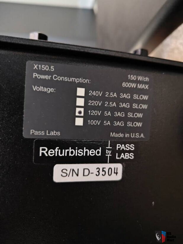 Pass Labs X150.5 Stereo Amplifier RESTORED BY FACTORY In 2021 Photo ...