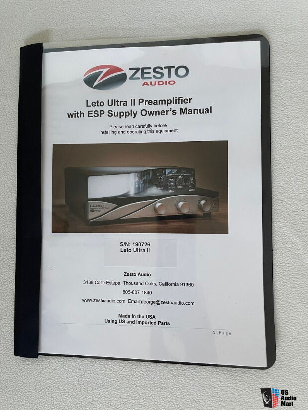 Zesto Audio Leto Ultra II Preamplifer with ESP Photo #4789154 - US ...