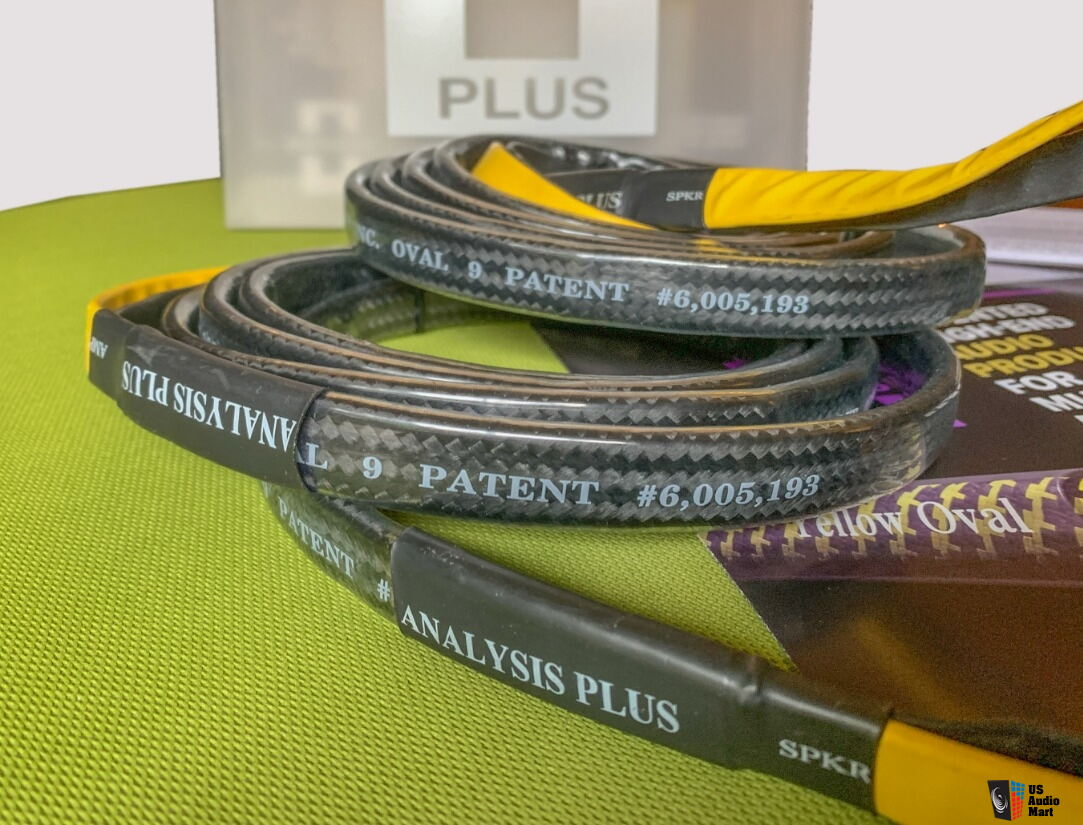 Analysis Plus Black Mesh Oval 9 sp. Pair 8ft banana 2sides Audiophile ...