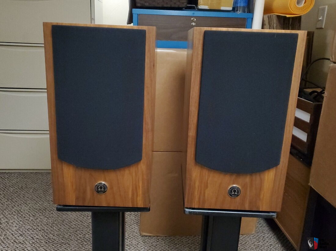 Omega SAMS Walnut Super Alnico Monitors w/Skyland stands - Shipping ...