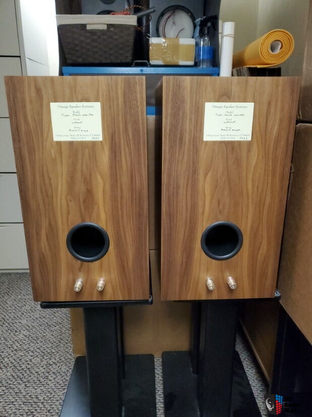 Omega SAMS Walnut Super Alnico Monitors w/Skyland stands - Shipping ...