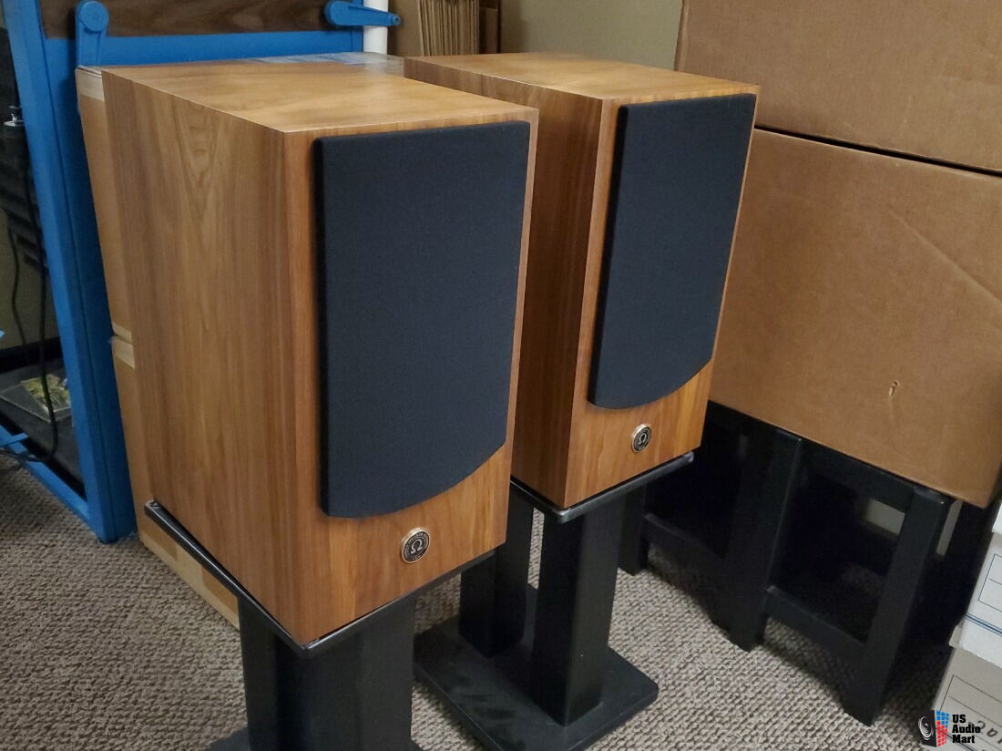 Omega SAMS Walnut Super Alnico Monitors w/Skyland stands - Shipping ...