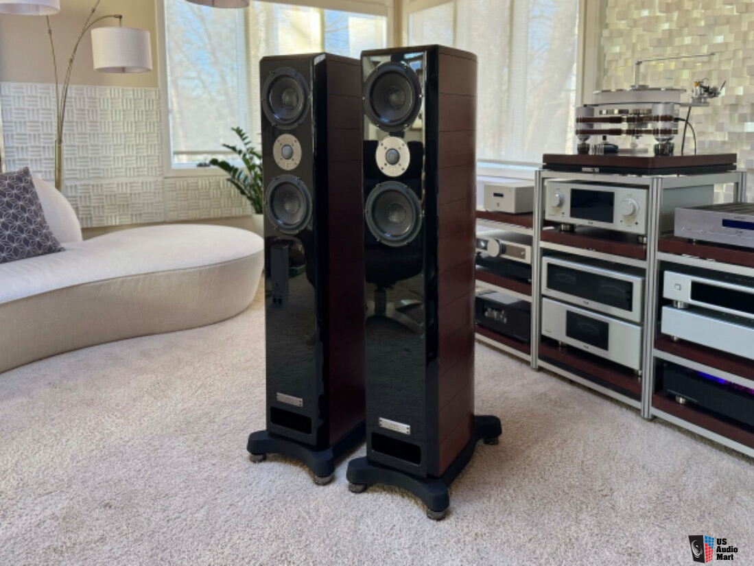 Usher Mini Dancer Two DMD Speakers in Walnut w/ Optional Center and ...