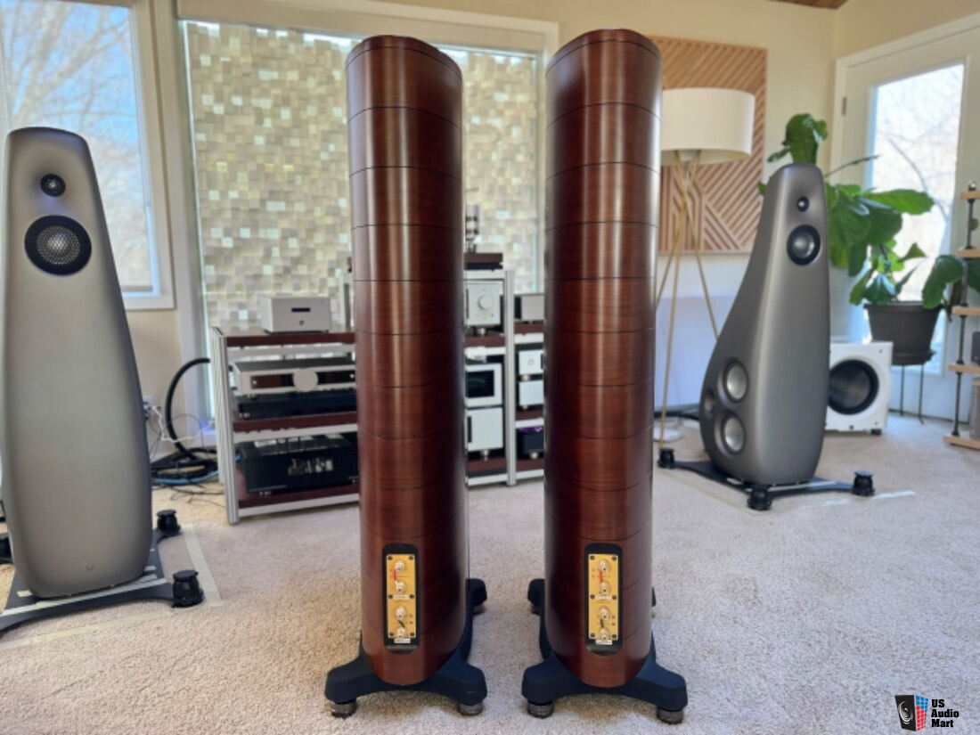 Usher Mini Dancer Two DMD Speakers in Walnut w/ Optional Center and ...