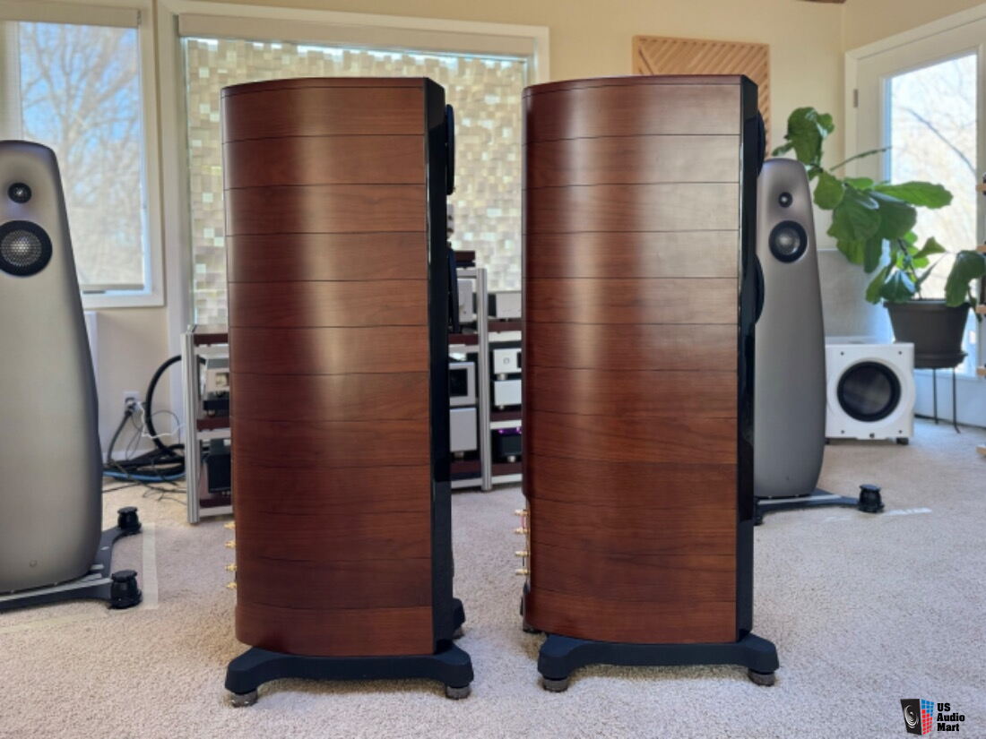 Usher Mini Dancer Two DMD Speakers in Walnut w/ Optional Center and ...