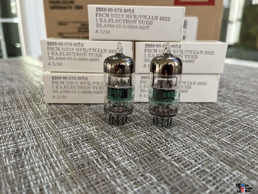 2) NOS Philips ECG JAN 6922 military vacuum tubes ECC 88 6DJ8 low noise ...