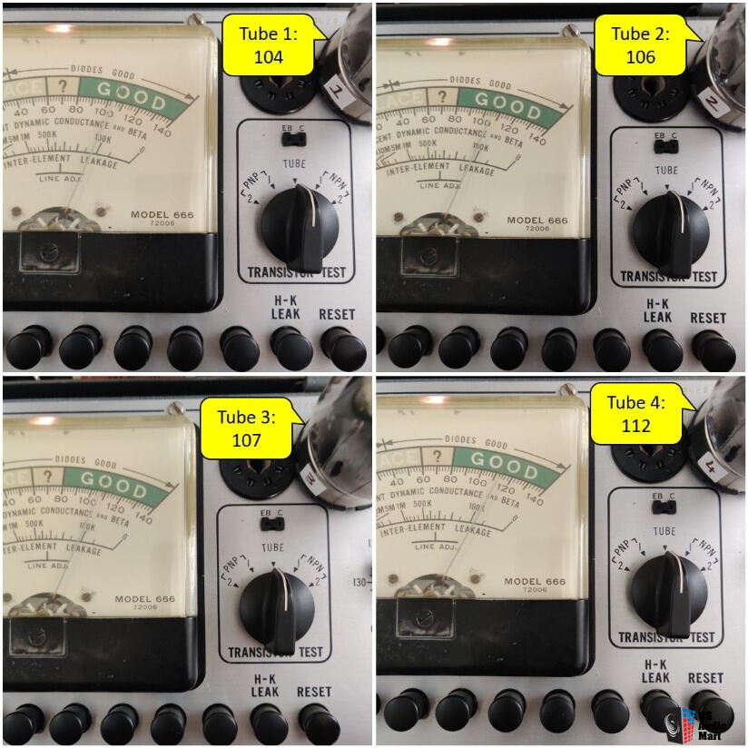 NOS GE 6550A Quad - Matched quad of GE 6550A (ver.2) tubes in original ...