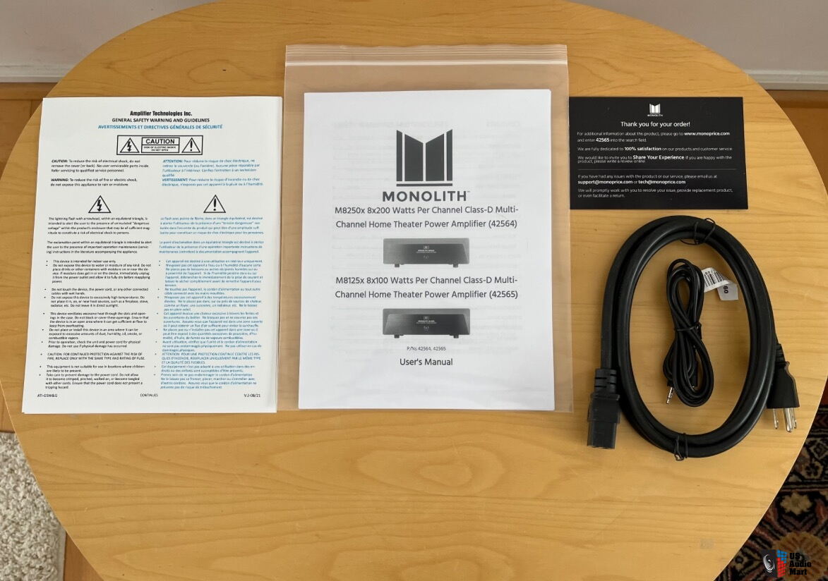 Monolith by Monoprice M8125x Amplifier 8x100 WPC Photo #4881183 - US ...