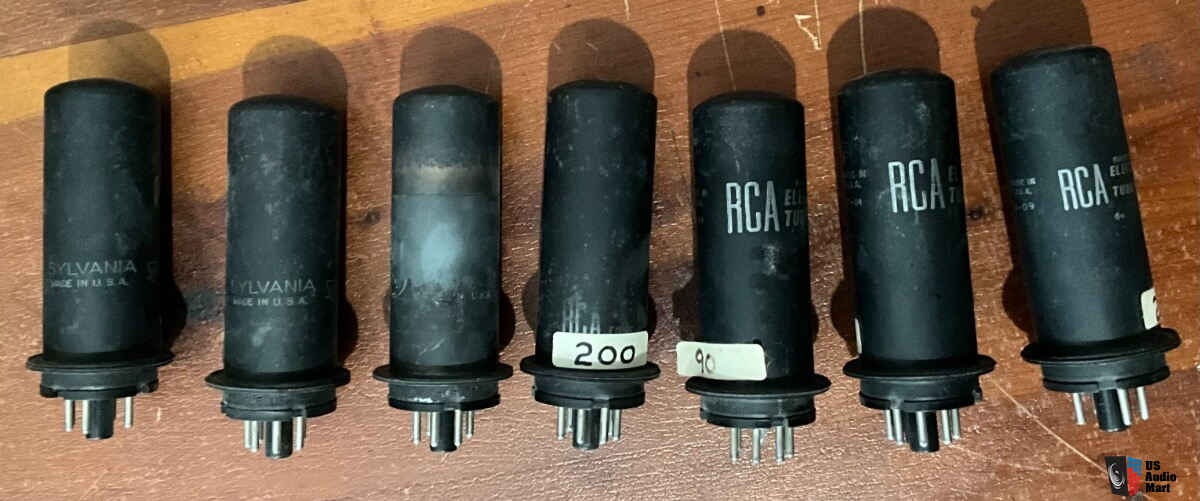 RCA & Sylvania metal 6L6 & 1614 vintage tubes, lot of 7, tested good ...