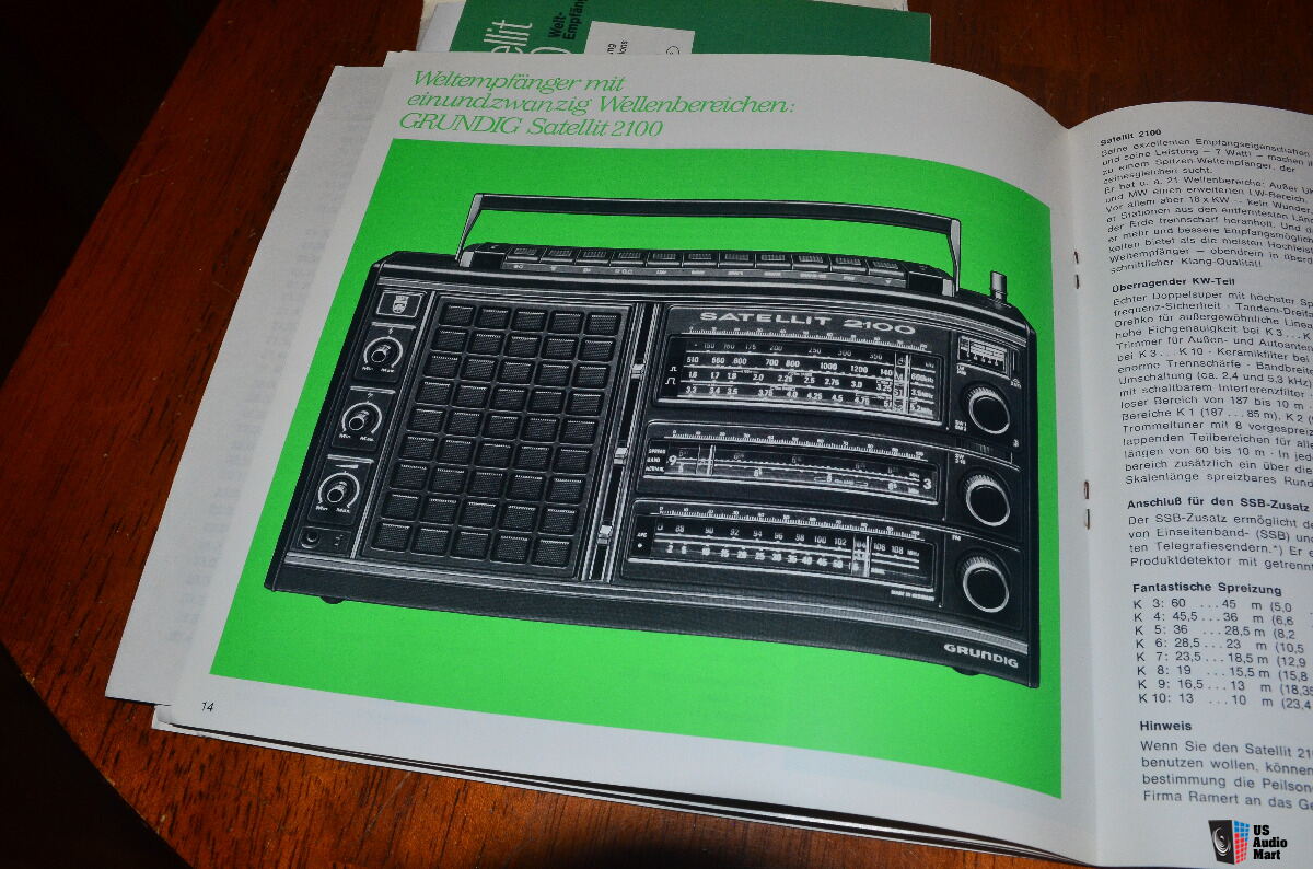 RARE Grundig Satellit 2100 Worldband Radio 1970's ONE OWNER w/Documents ...