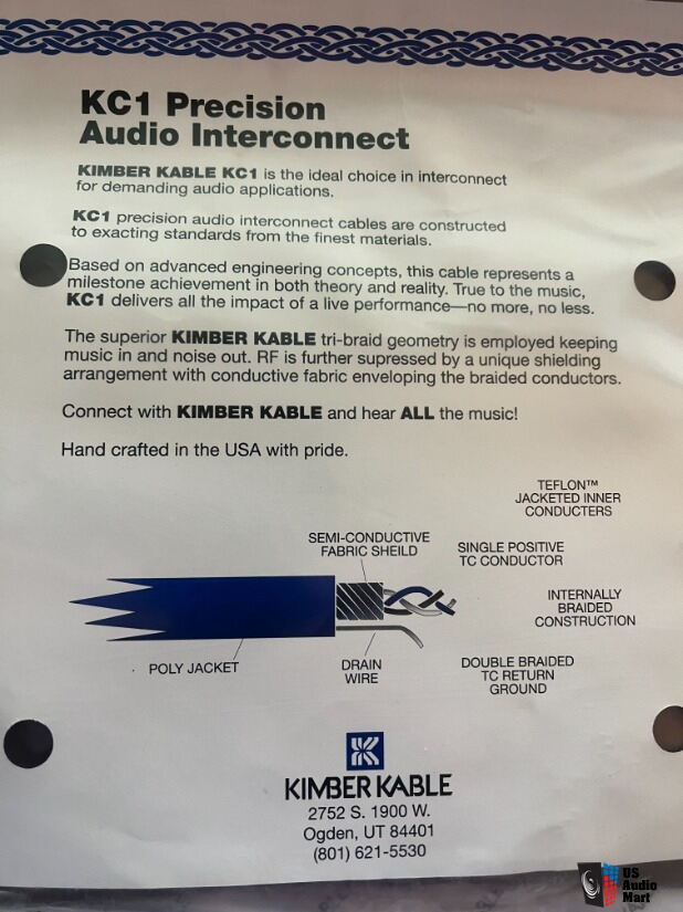 Kimber Kable KC1 RCA cable pair 0.75m Free shipping Photo #4923357 - US ...