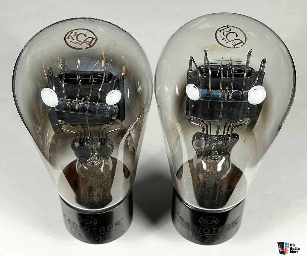 2 RCA UX-245 balloon triode tubes Photo #4971350 - US Audio Mart