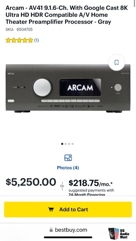 Arcam AV41-16 Channel Dolby Atmos DTSX AURO3D Preamplifier/Processor ...