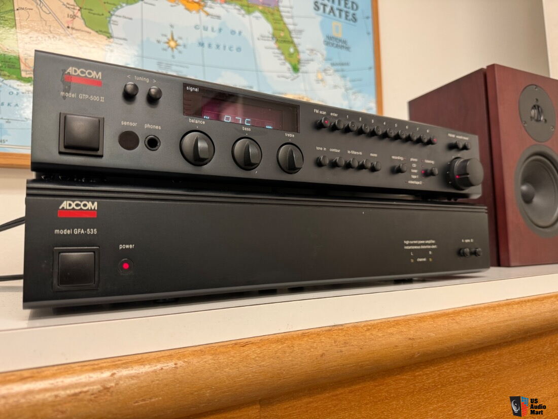 Adcom GTP-500 II tuner preamp and GFA-535 amplifier, beats any ...