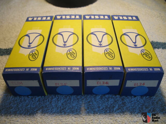 4 each NIB/NOS Tesla EL34 blue glass tubes For Sale - Canuck Audio Mart