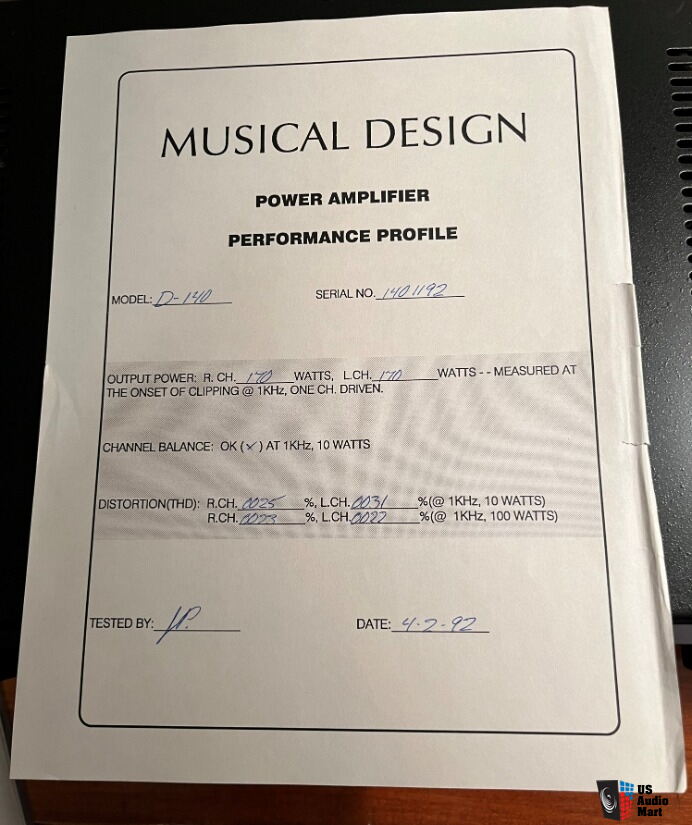 Musical Design D-140 Power Amplifier Photo #5001856 - US Audio Mart