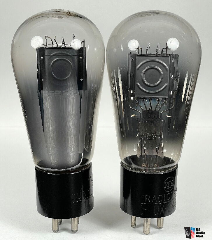 Pair: RCA UX-245 & Cunningham CX-345 balloon vacuum tubes dual tested ...