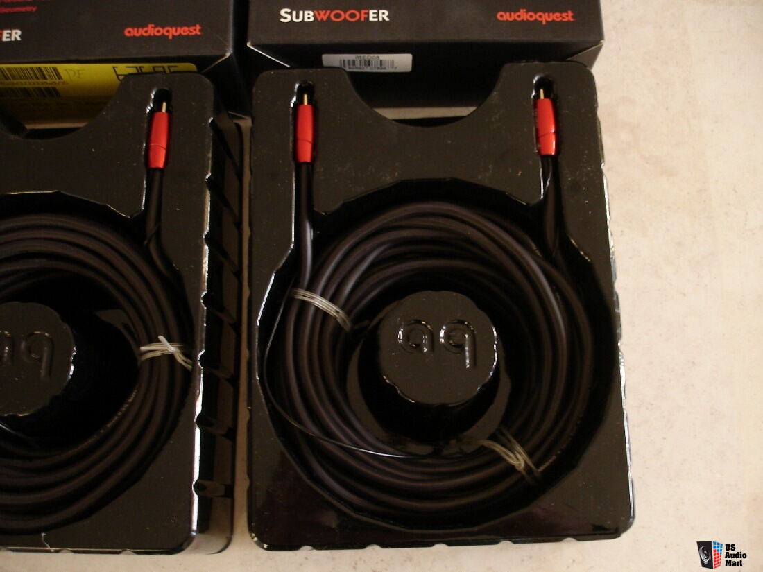 Audioquest Irish Red 8M RCA .5 Silver Subwoofer Cables - 2 Open Boxes ...