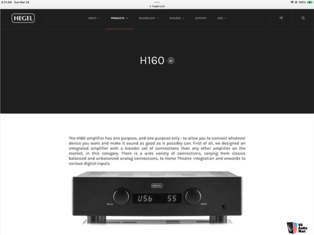 Hegel H160 Integrated Amp Photo #5007524 - US Audio Mart