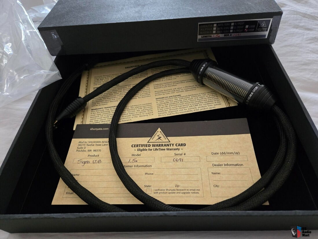 Shunyata Sigma USB A to B Digital Cable 1.5m Photo #5022351 - US Audio Mart