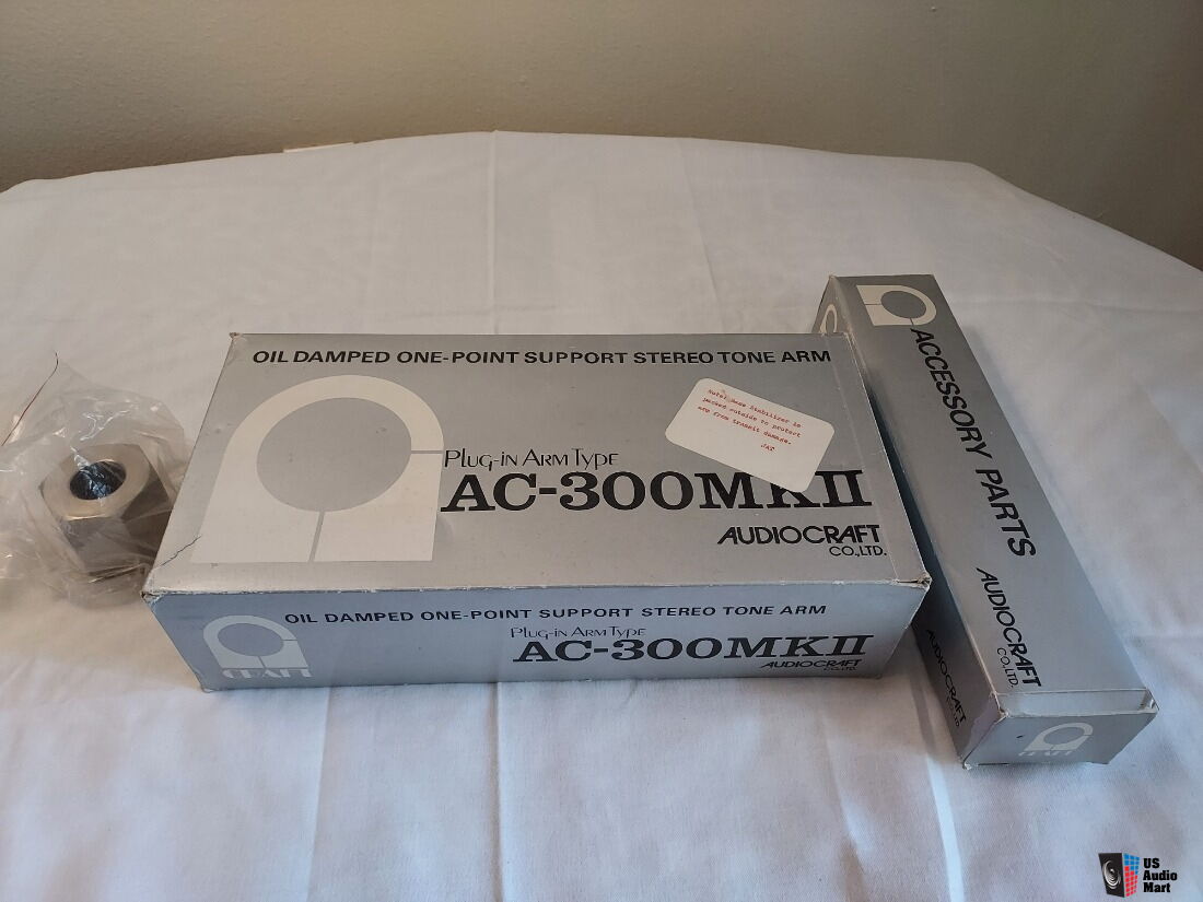 AUDIOCRAFT AC-300 mk2 tonearm. Boxed, optional heavy stabilizer weight ...
