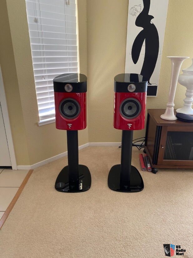 Focal Sopra 1 Speakers in Red, Stands Included - $8,000
