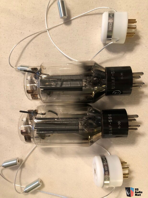NOS USAF 596 Tubes With Woo Audio Adapter - Single or Matched Pair For ...
