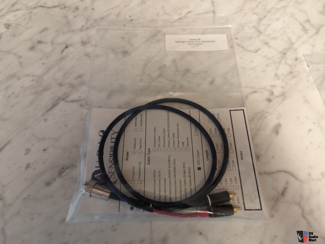 Audio Sensibility Impact SE NAIM 5 Pin DIN to RCA Interconnects (1M and ...