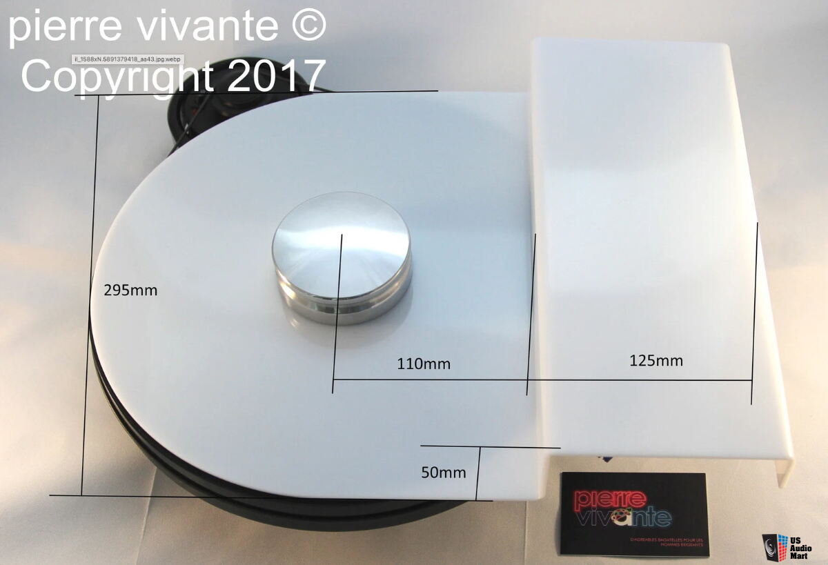 White Turntable Dustcover - fits many turntables. Check measurement pics
