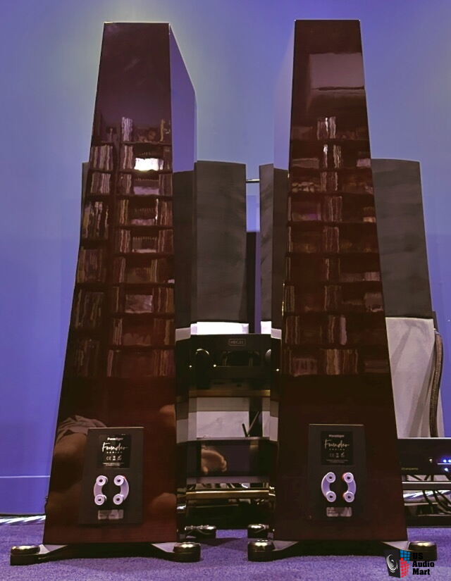 Paradigm 100F speakers in Midnight Cherry